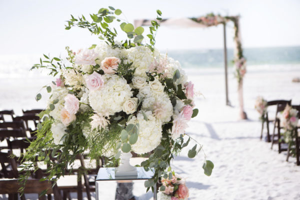 Romantic Rose Gold And Blush Pink Siesta Key Beach Wedding | Sunset ...