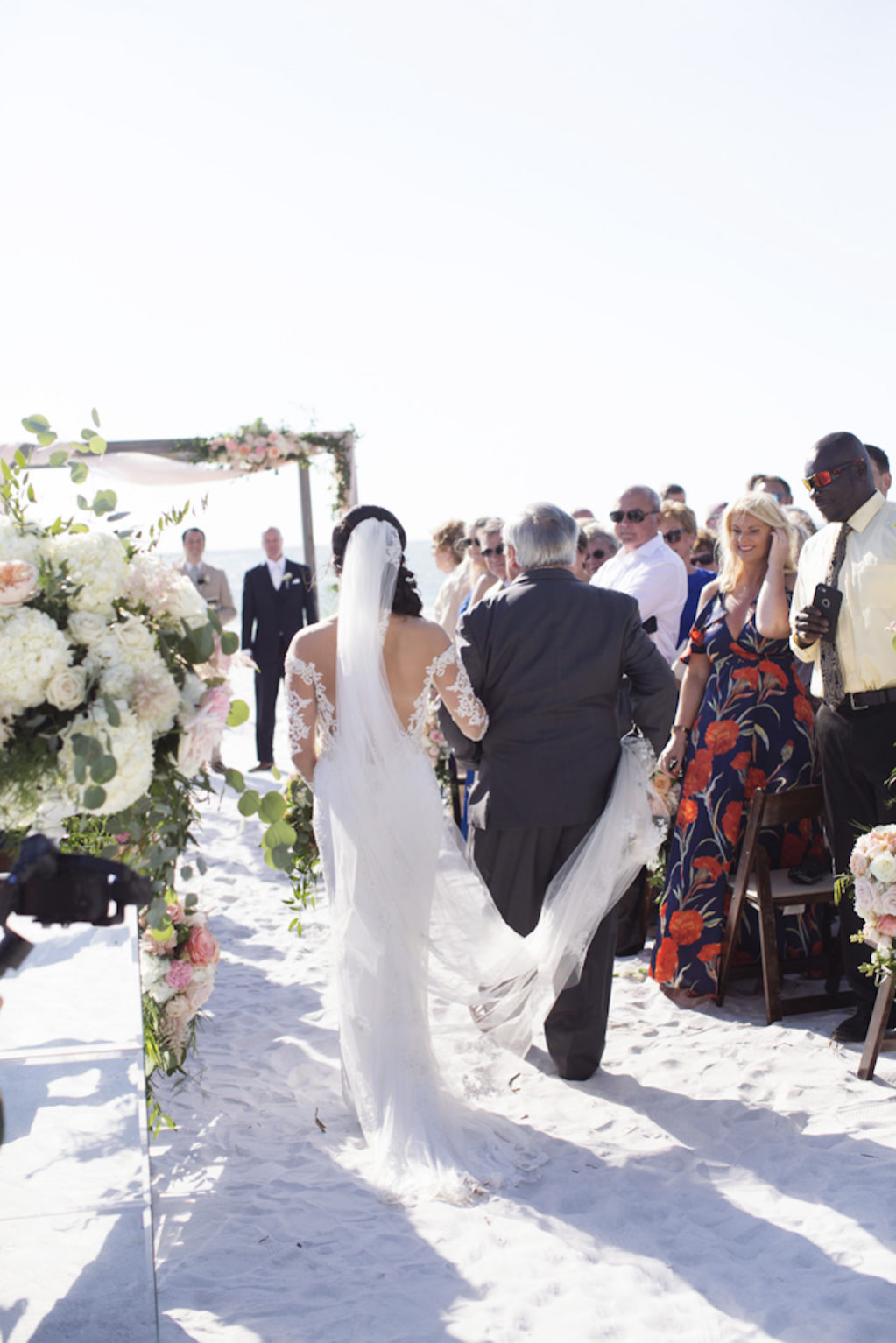 Romantic Rose Gold And Blush Pink Siesta Key Beach Wedding | Sunset ...