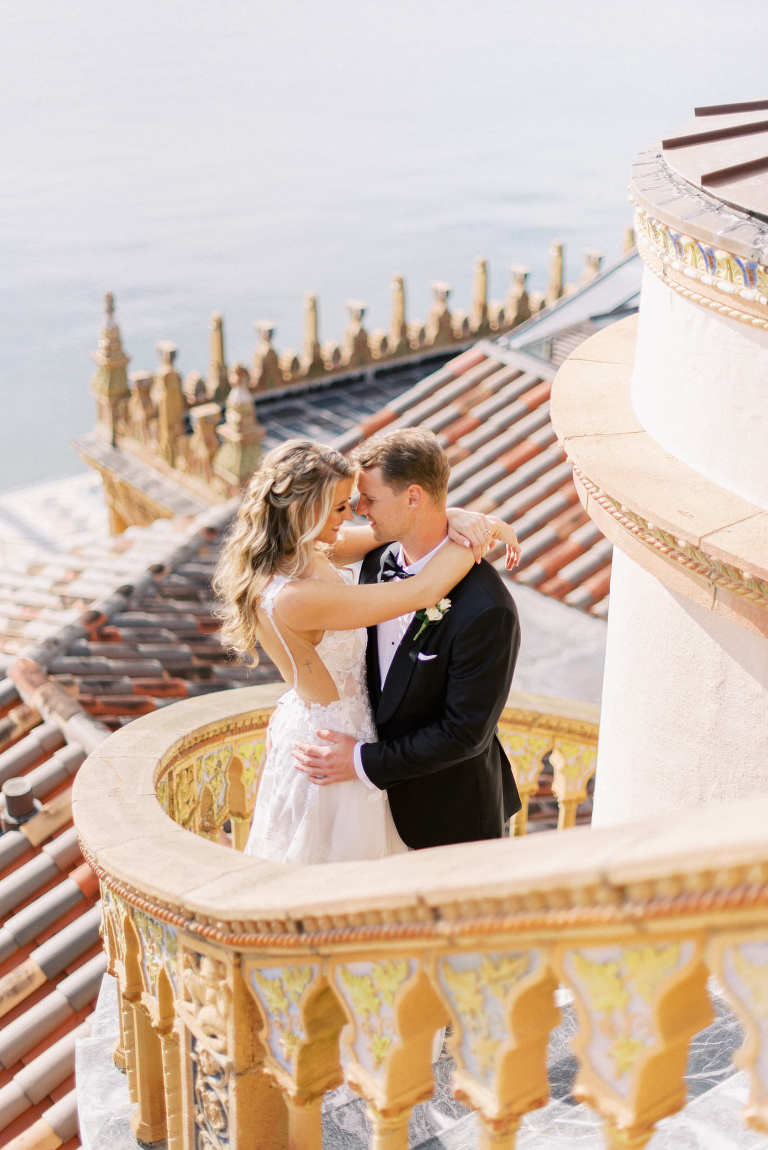 Luxurious Pink and Gold Sarasota Courtyard Wedding | Ringling Museum