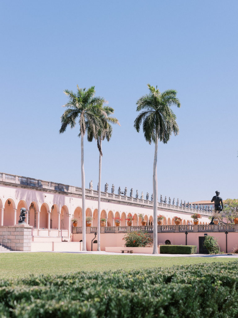 Luxurious Pink And Gold Sarasota Courtyard Wedding | Ringling Museum ...